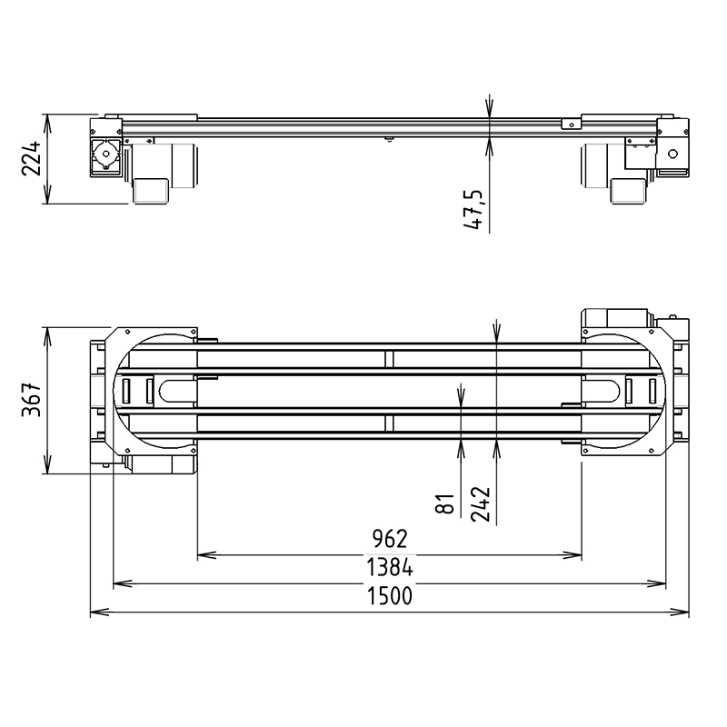 Hippodrome transfert à palette - TLM1000 - 1500 mm - Elcom shop