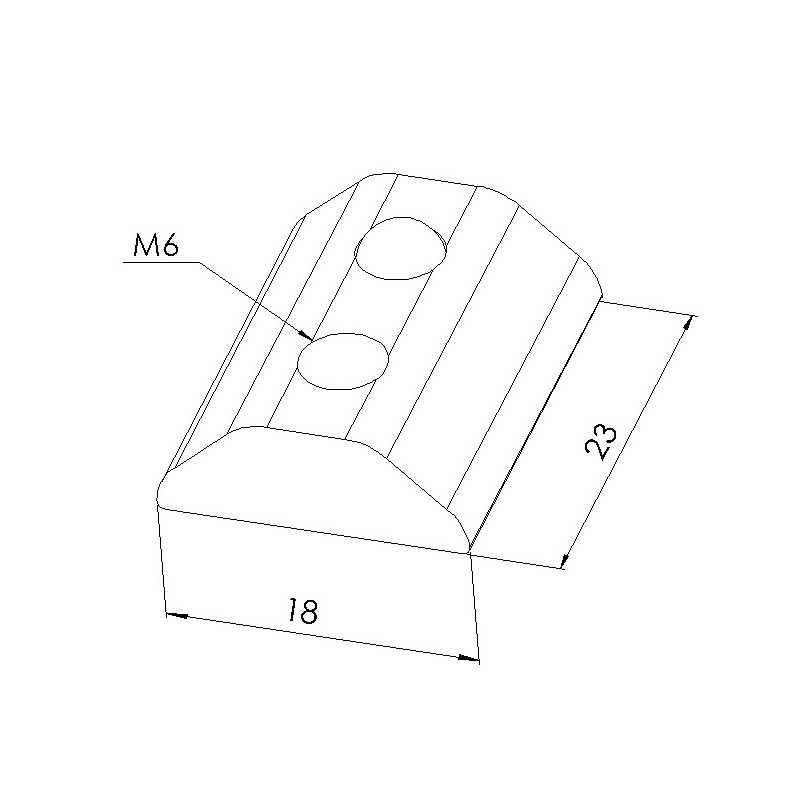 Ecrou lourd profilé - 8 ST - Taraudage M6 - Rainure 8 mm - elcom shop