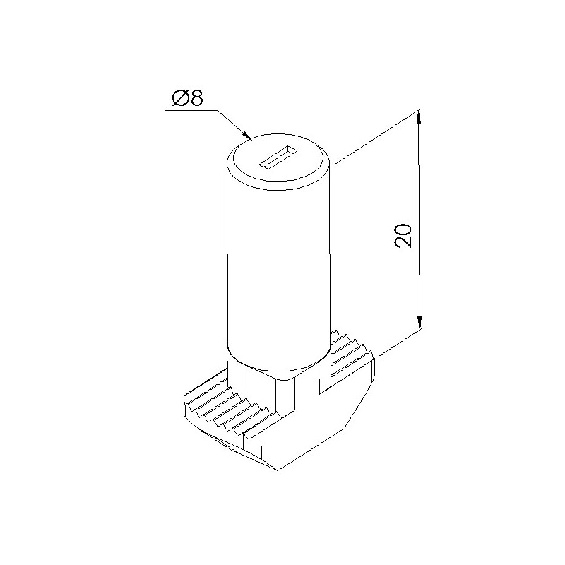 Vis tête marteau profilé – Filetage M8x20 - 8 mm - elcom shop