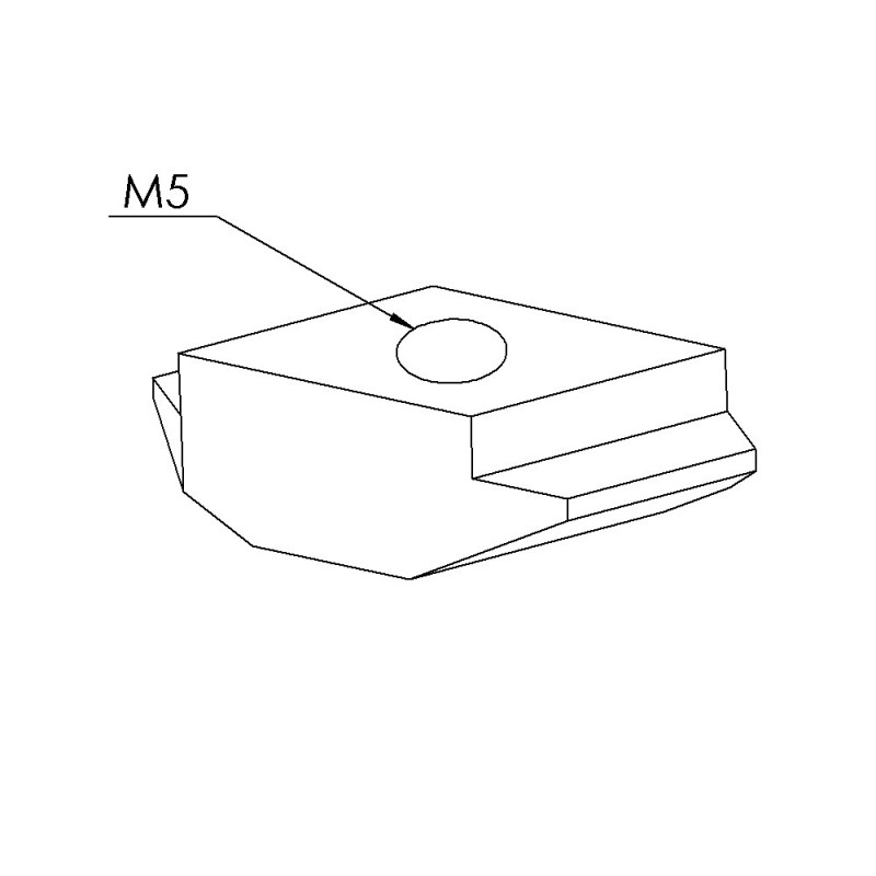 Ecrou profilé - M5 - 8 mm - 1/4 de tour - A ergot - elcom shop