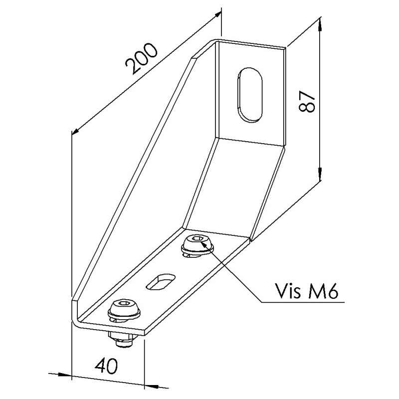 Kit équerre fixation au sol profilé – 8 mm – 45 mm - St - 8 45 - elcom shop