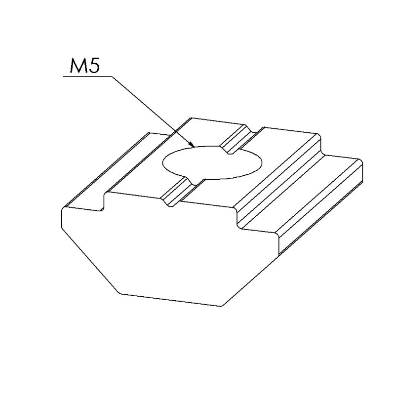 Ecrou coulisseau profilé - 6 St – Taraudage M5 - Rainure 6 mm - elcom shop