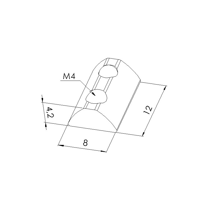 Ecrou profilé aluminium - 5 ST - Taraudage M4 - Inox - elcom shop