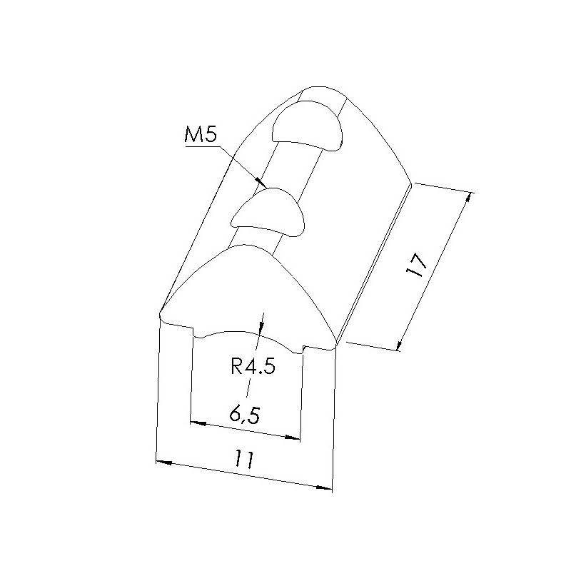 Ecrou rainuré profilé - 6 ST - taraudage M5 - rainure 6 mm - elcom shop