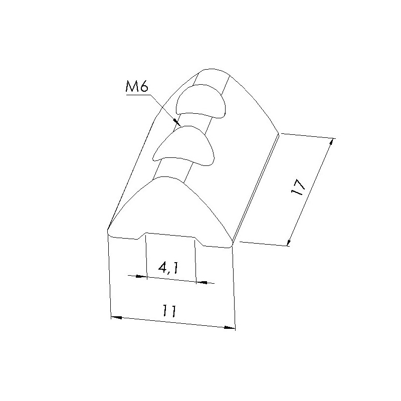 Ecrou profilé - 6 ST - Taraudage M6 - Rainure 6 mm - elcom shop